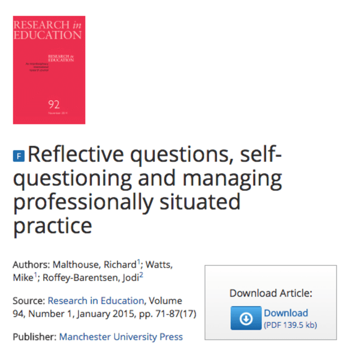 Critical Reflection and Reflective Practice - Scholarship and Speculation