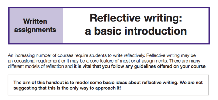Critical Reflection and Reflective Practice - Scholarship and Speculation